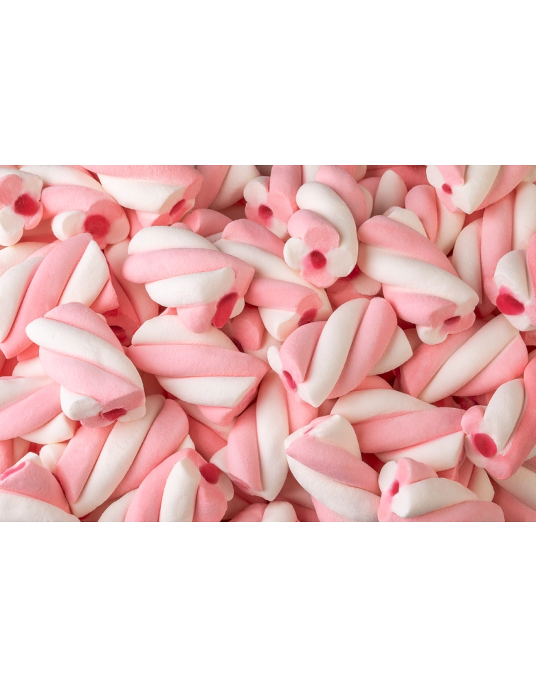 Marshmallows Recheadinho Torção Rosa E Branco 250g - Fini