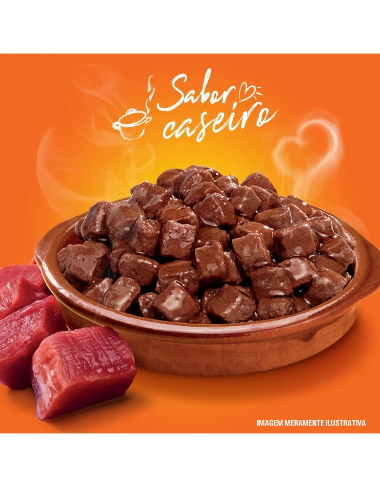 Ração Úmida Champ Sachê Adulto Carne 85g