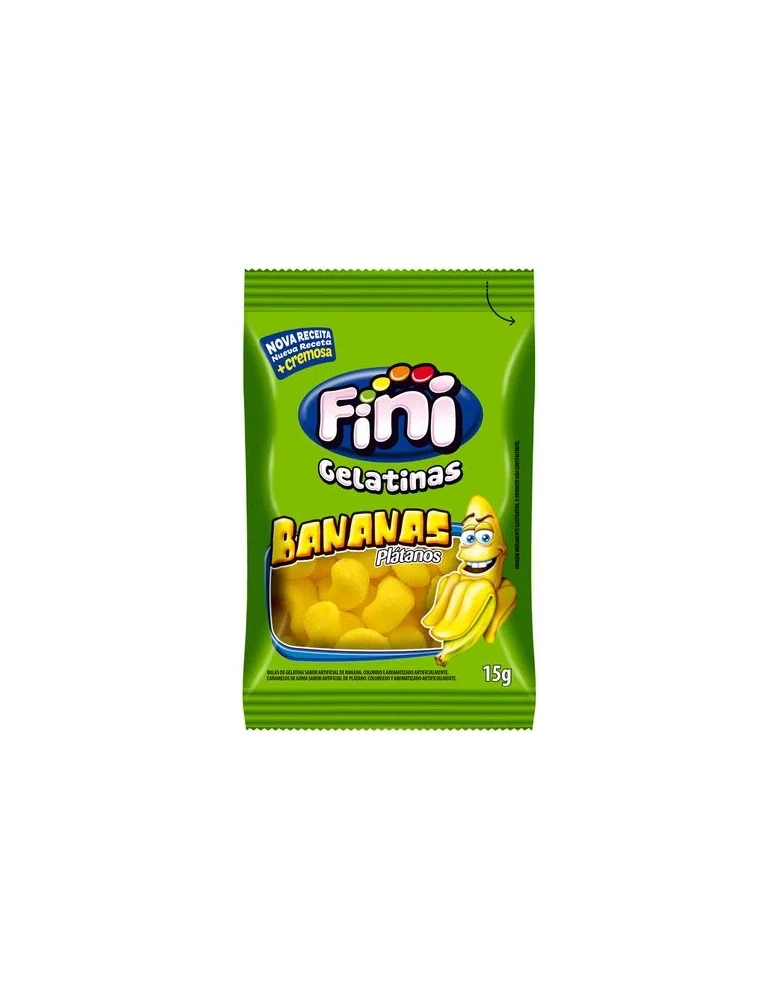 Bala de Gelatina Mini Bananas com 12 Pacotes de 15g